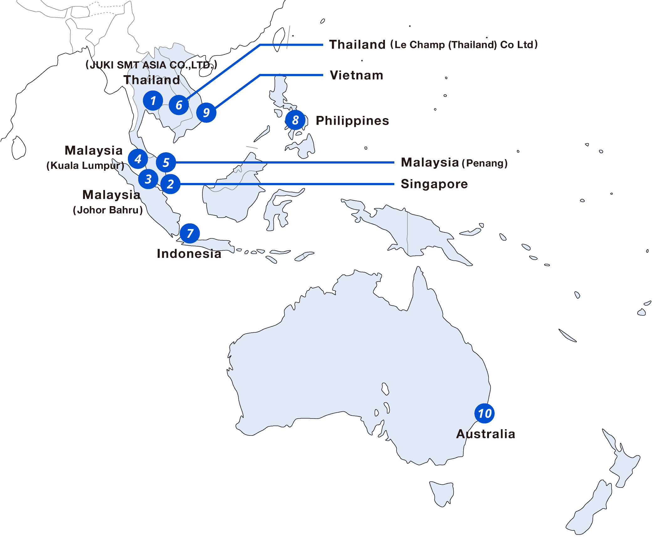 Southeast Asia, Oceania | SMT-JUKI / Surface Mount Technology System
